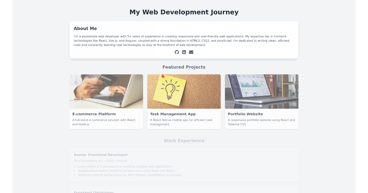 Reflection Section - Free React, Tailwind Component