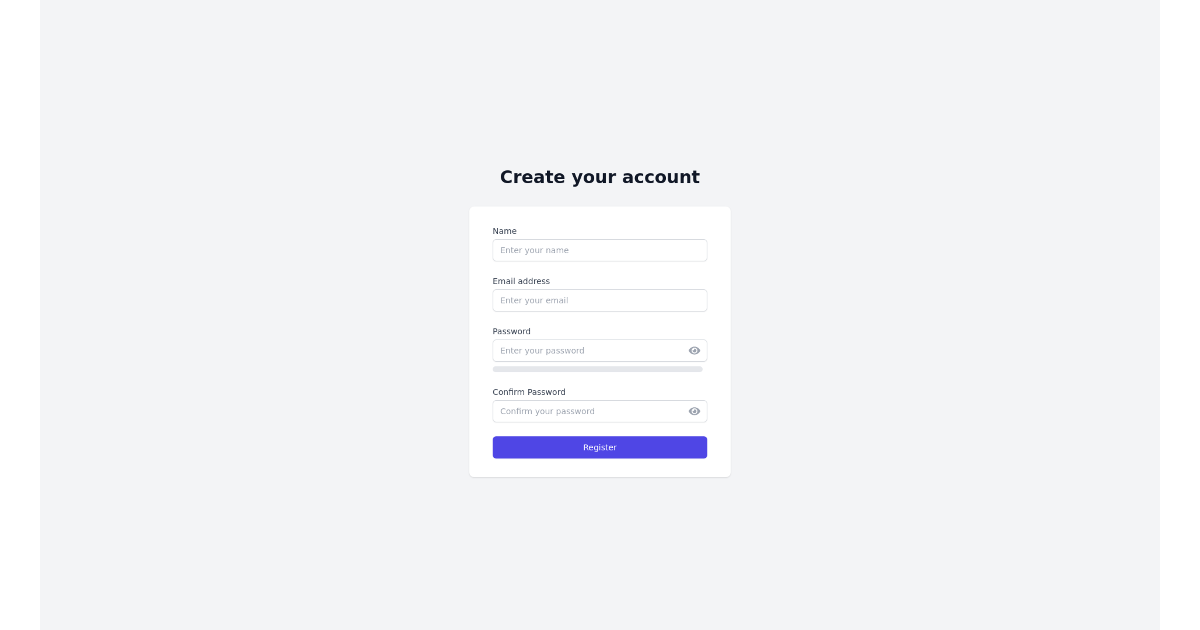 React Registration Form with Tailwind CSS
