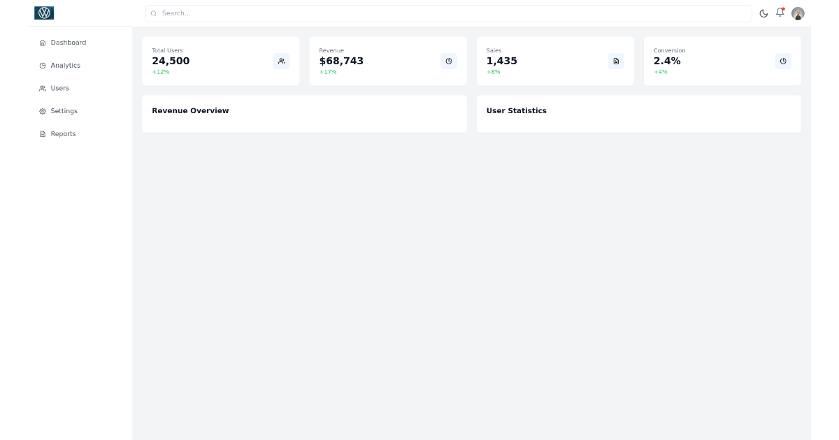 Create a Modern Admin Dashboard with React and Tailwind CSS