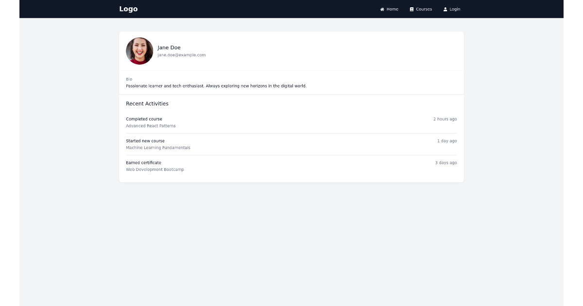 User Profile - Free React, Tailwind Component