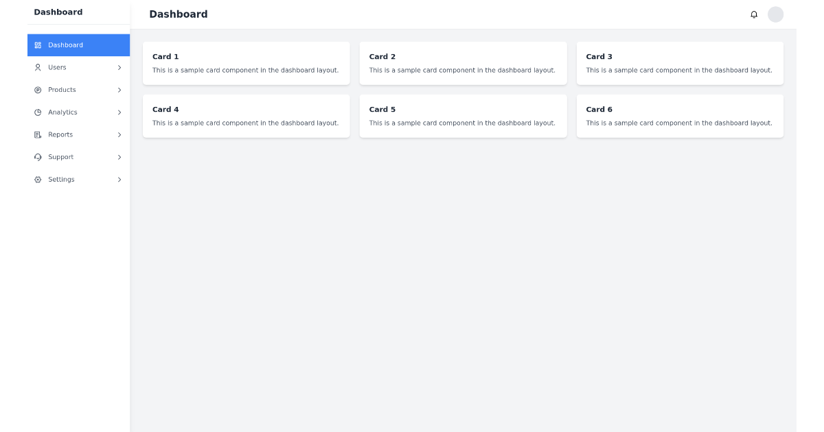 React Responsive Dashboard with Tailwind CSS - Sidebar Menu