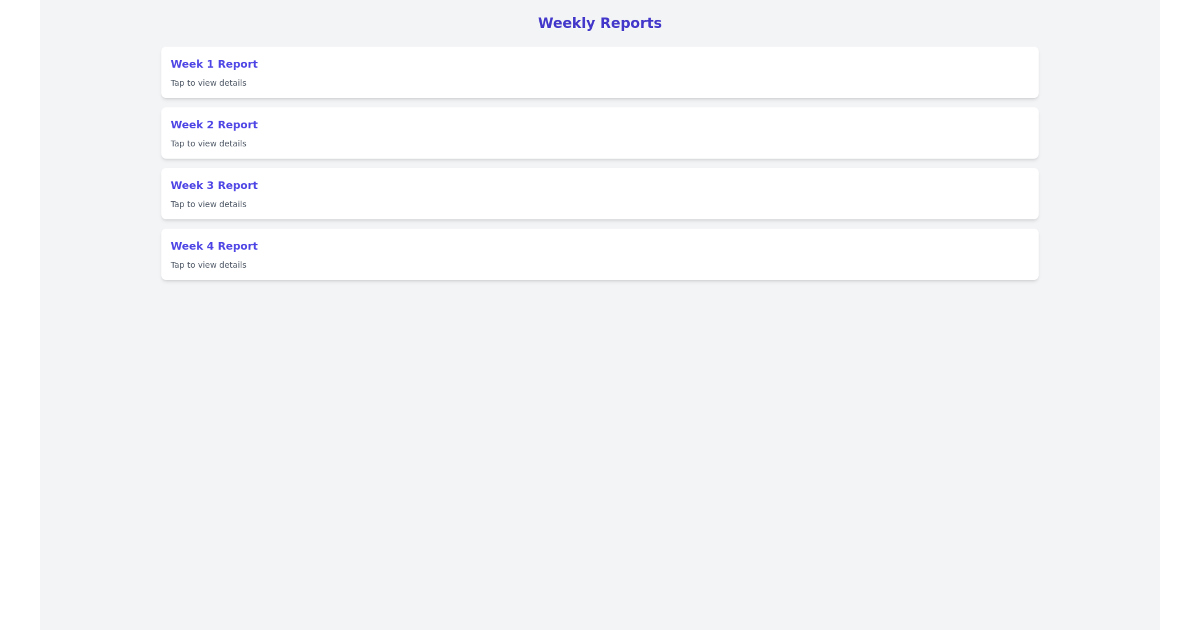 Weekly Report Component - Free React, Tailwind Component