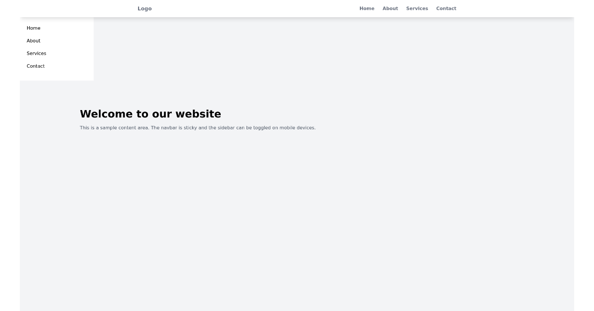 Responsive Navbar Sidebar - Free Html, Tailwind Component