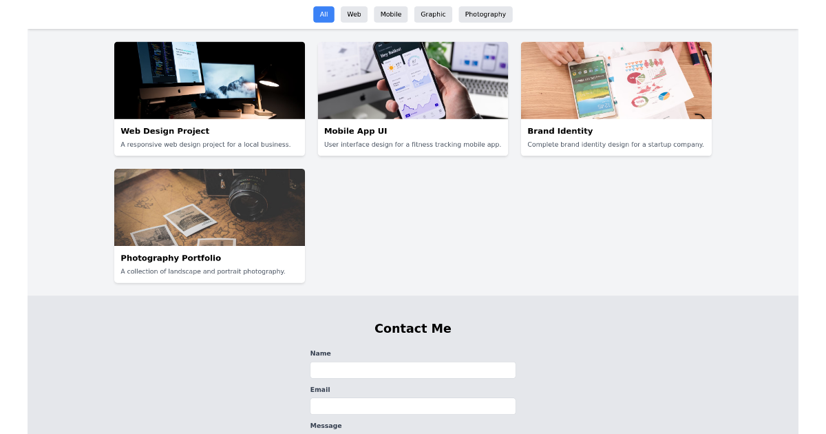 Portfolio Layout - Free React, Tailwind Component