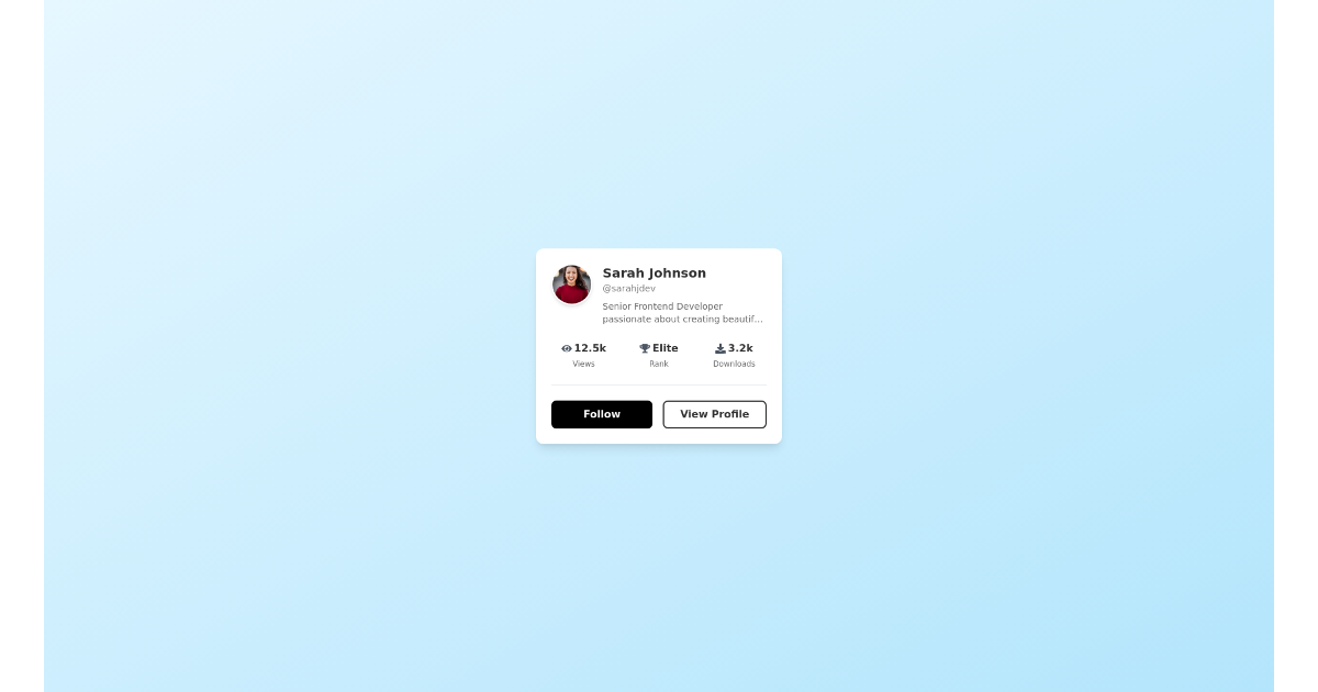User Profile Card - Free React, Tailwind Component