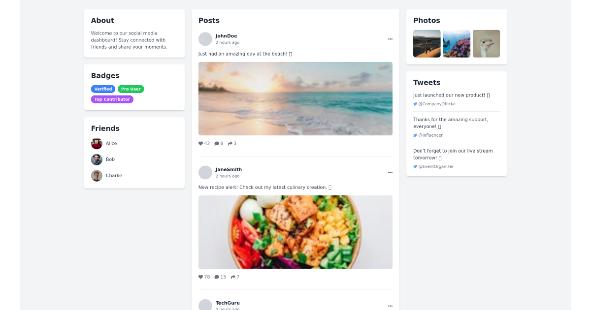 Post Layout Component - Free React, Tailwind Component