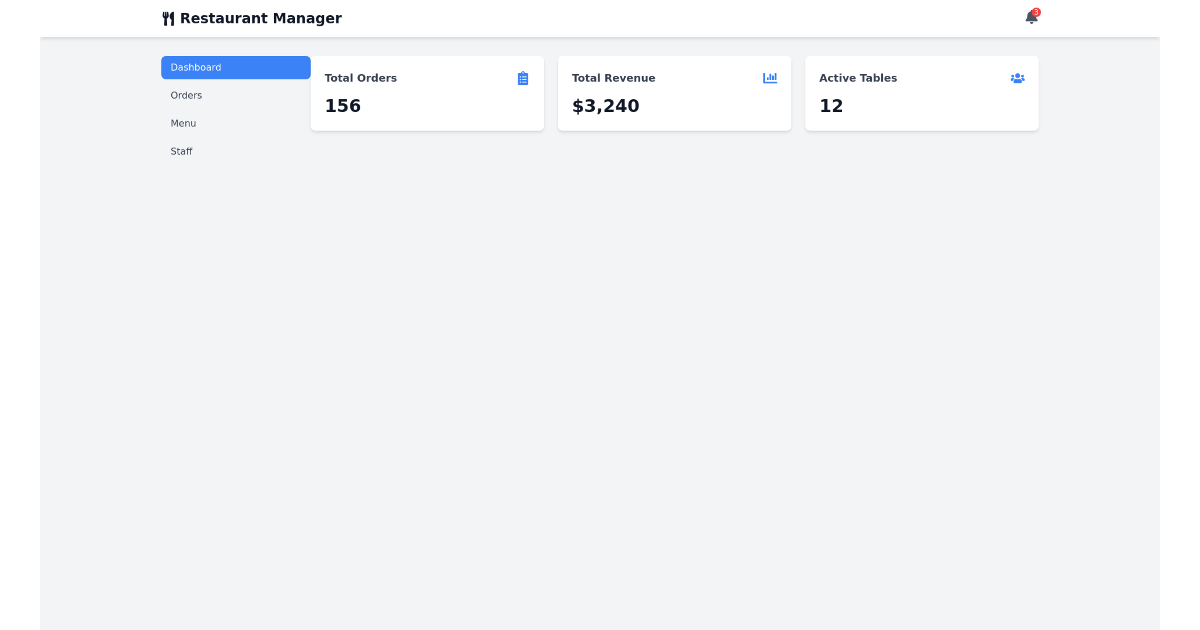 Restaurant Management System - Free React, Tailwind Component