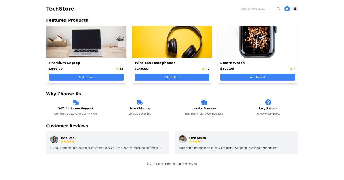 Main Content - Free React, Tailwind Component