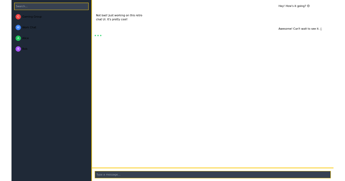 Retro Chat U I - Free Html, Tailwind Component