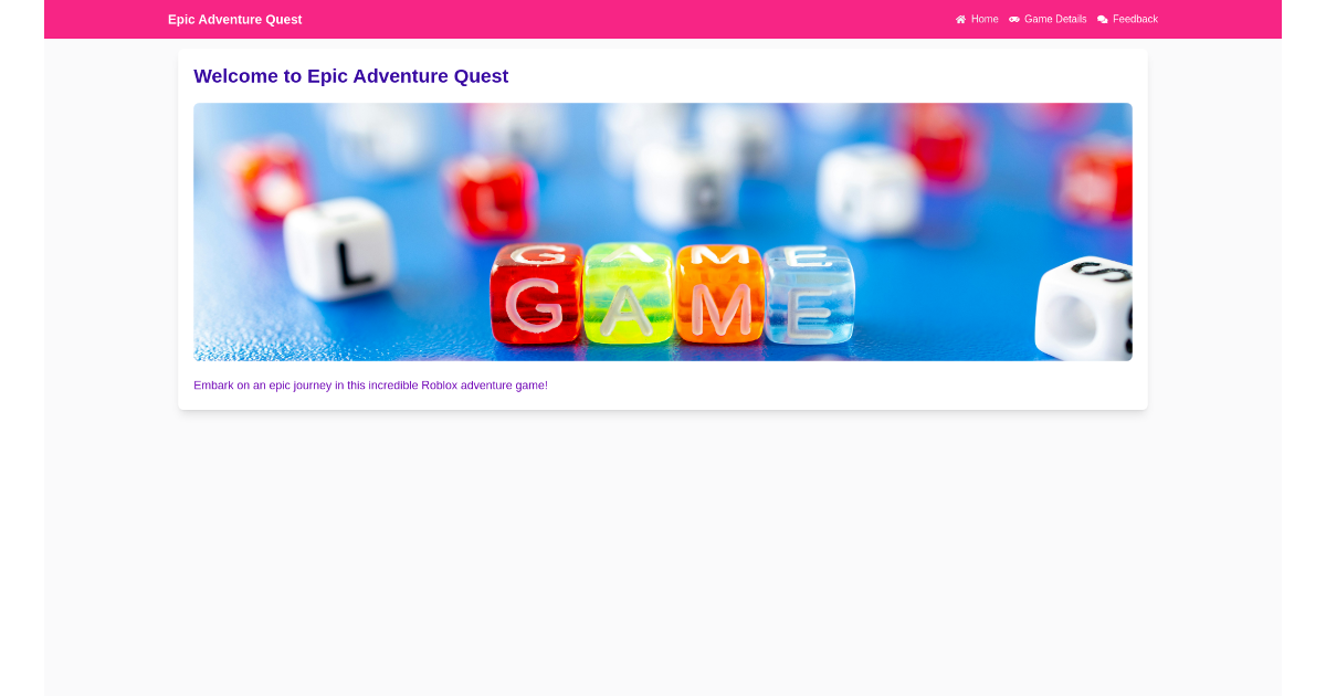 Roblox Game Showcase - Free React, Tailwind Component