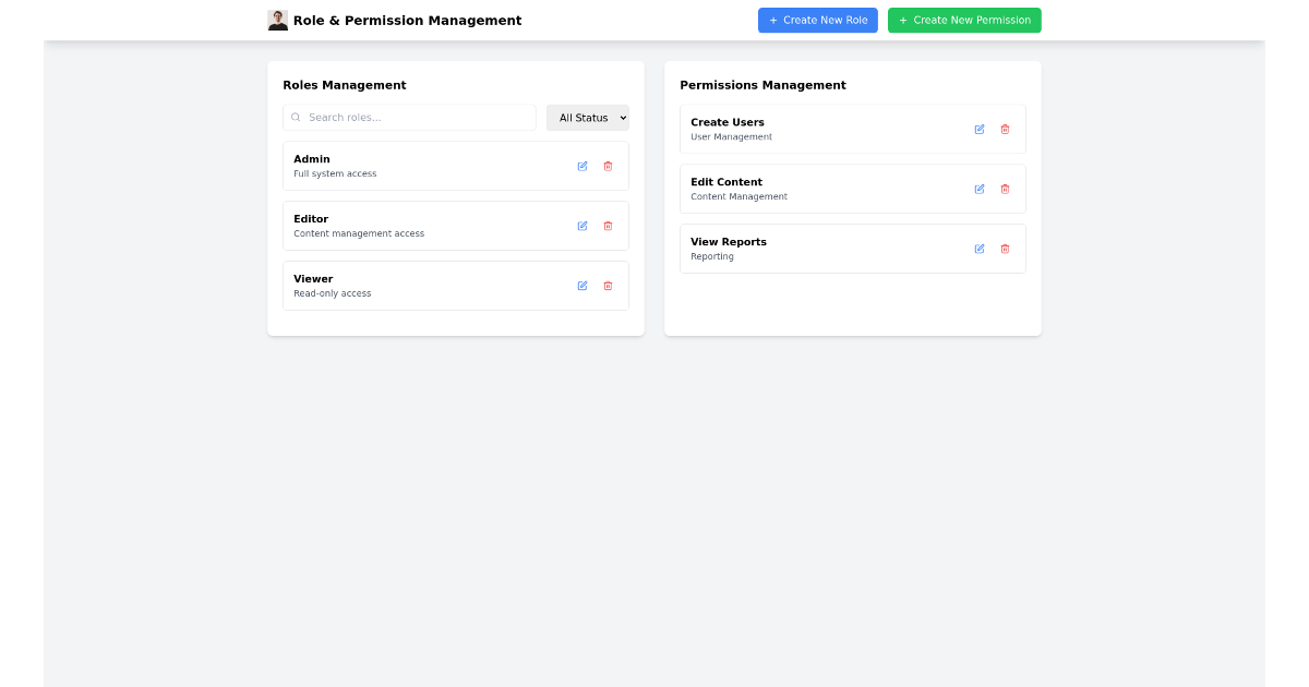 Role Permission Management - Free React, Tailwind Component