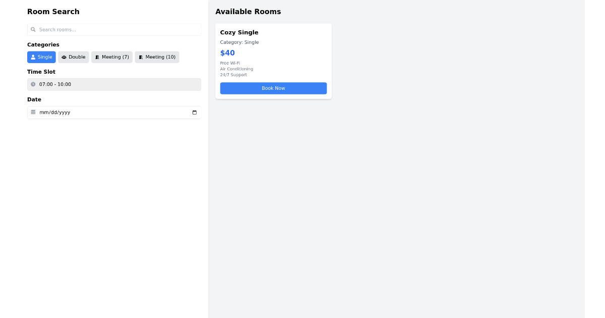 Room Search Component - Free React, Tailwind Component