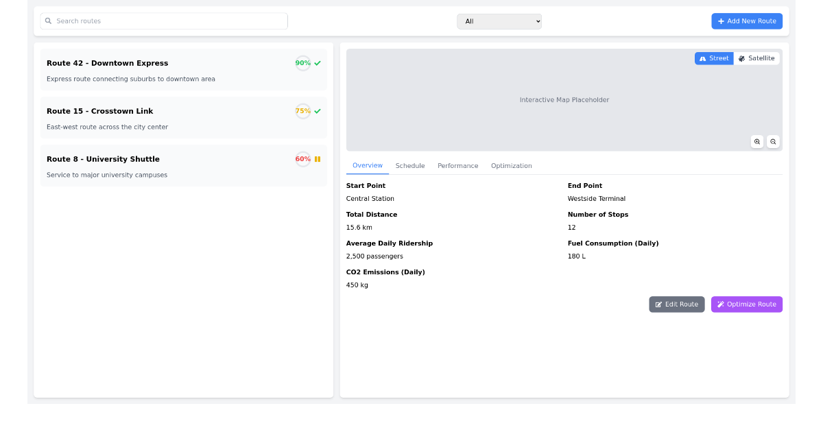 Route Management Section - Free React, Tailwind Component