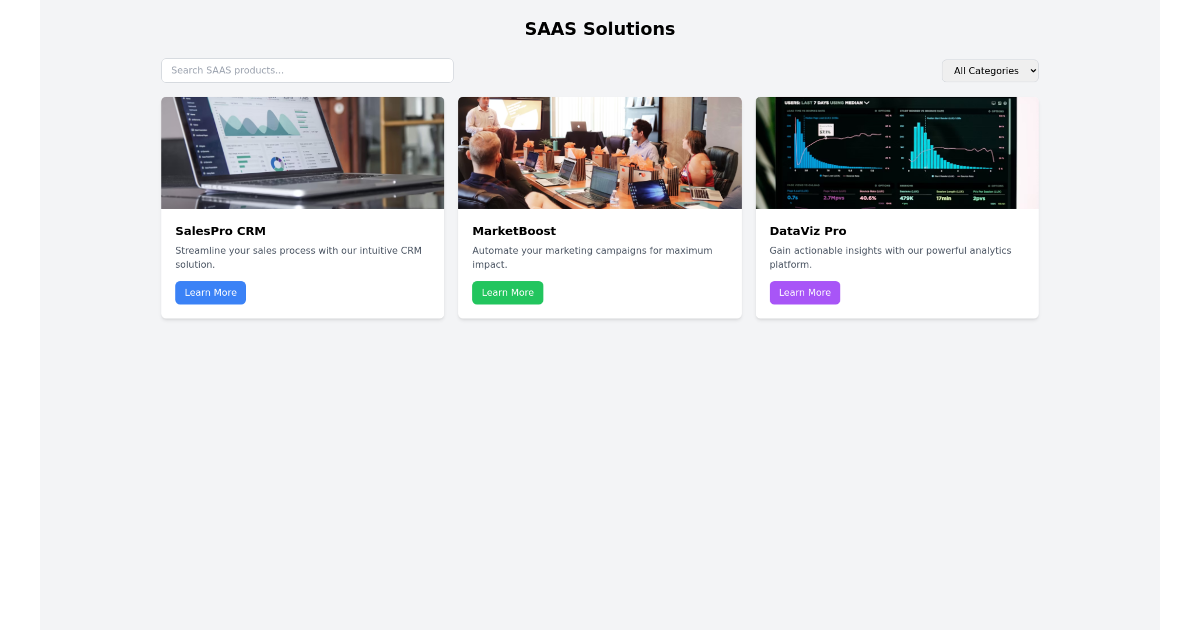 S a a S Card List - Free Html, Tailwind Component