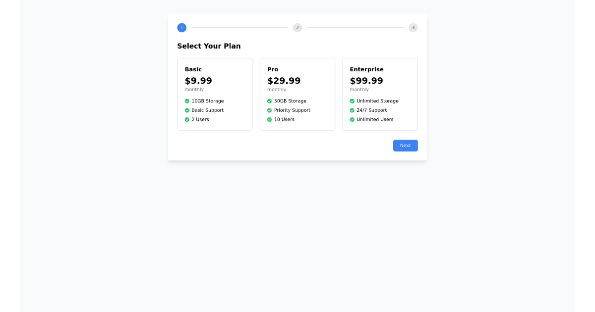 Multi Step Checkout - Free React, Tailwind Component