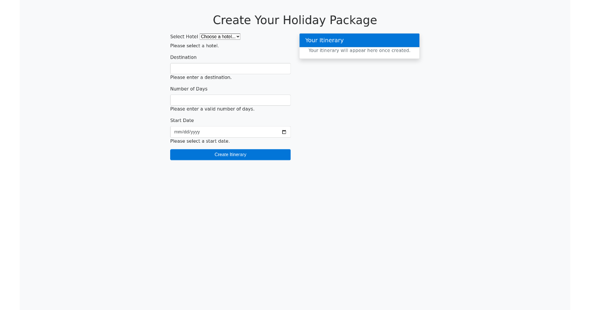 Itinerary Creator Component - Free Html, Bootstrap Component