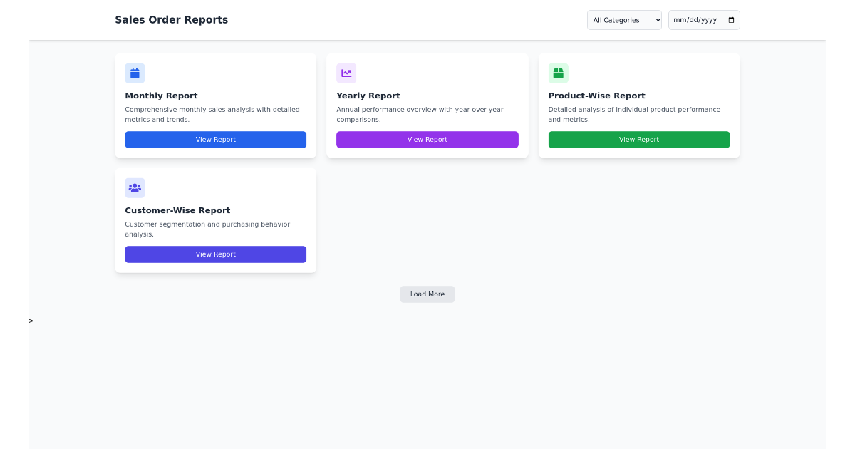 Sales Report Dashboard - Free Html, Tailwind Component