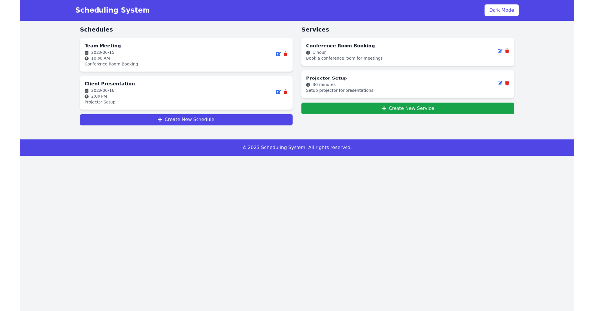 Scheduling System - Free React, Tailwind Component
