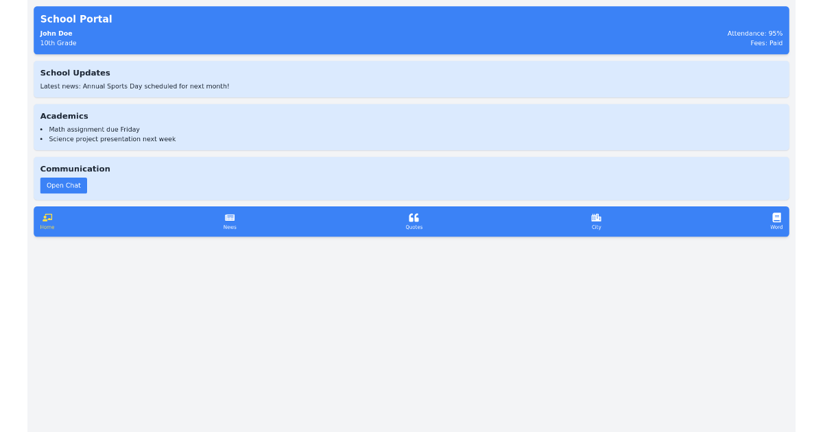 School Portal App - Free React, Tailwind Component