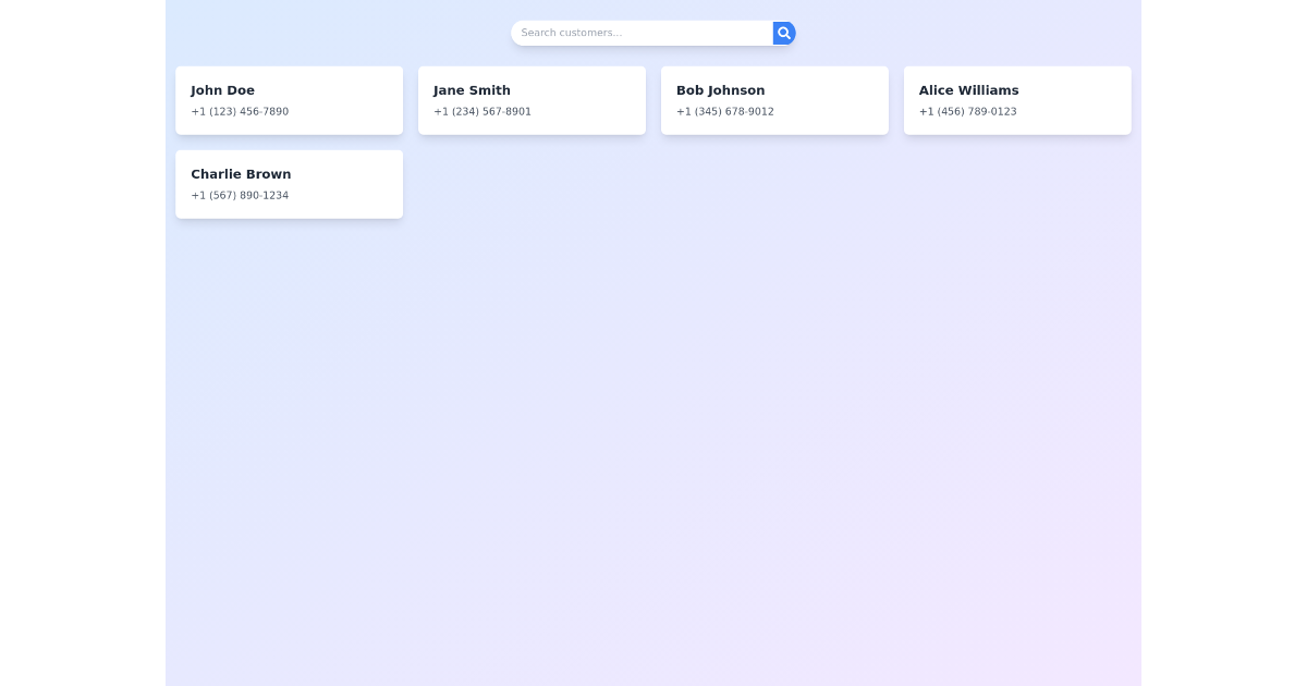 Customer List - Free React, Tailwind Component