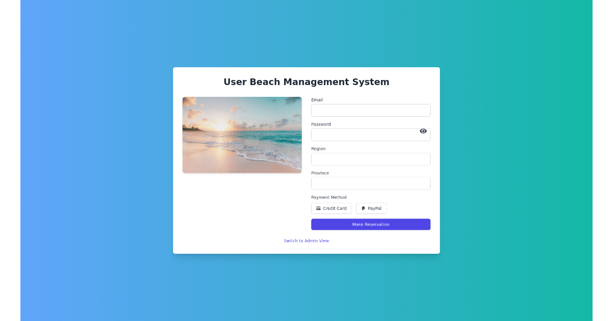 Beach Management System - Free React, Tailwind Component