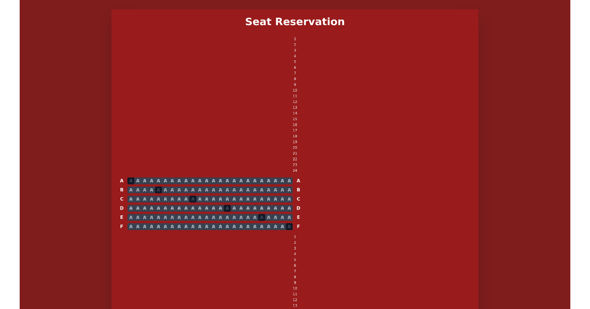 Seat Reservation - Free React, Tailwind Component