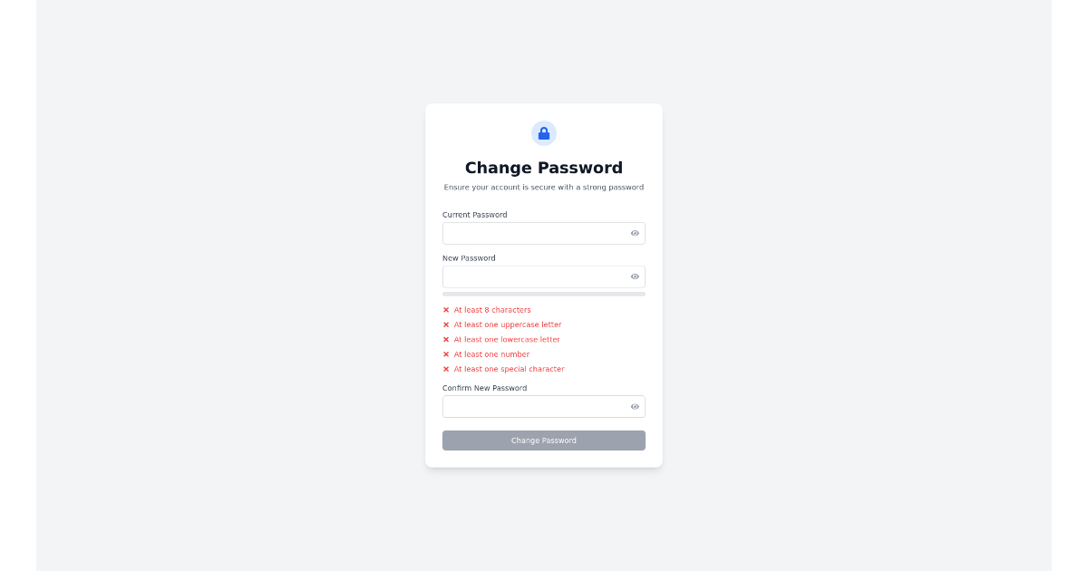 Change Password - Free React, Tailwind Component