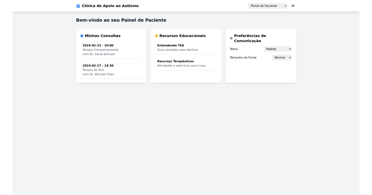 Autism Clinic Platform - Free React, Tailwind Component