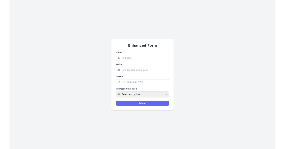 Enhanced Form - Free React, Tailwind Component