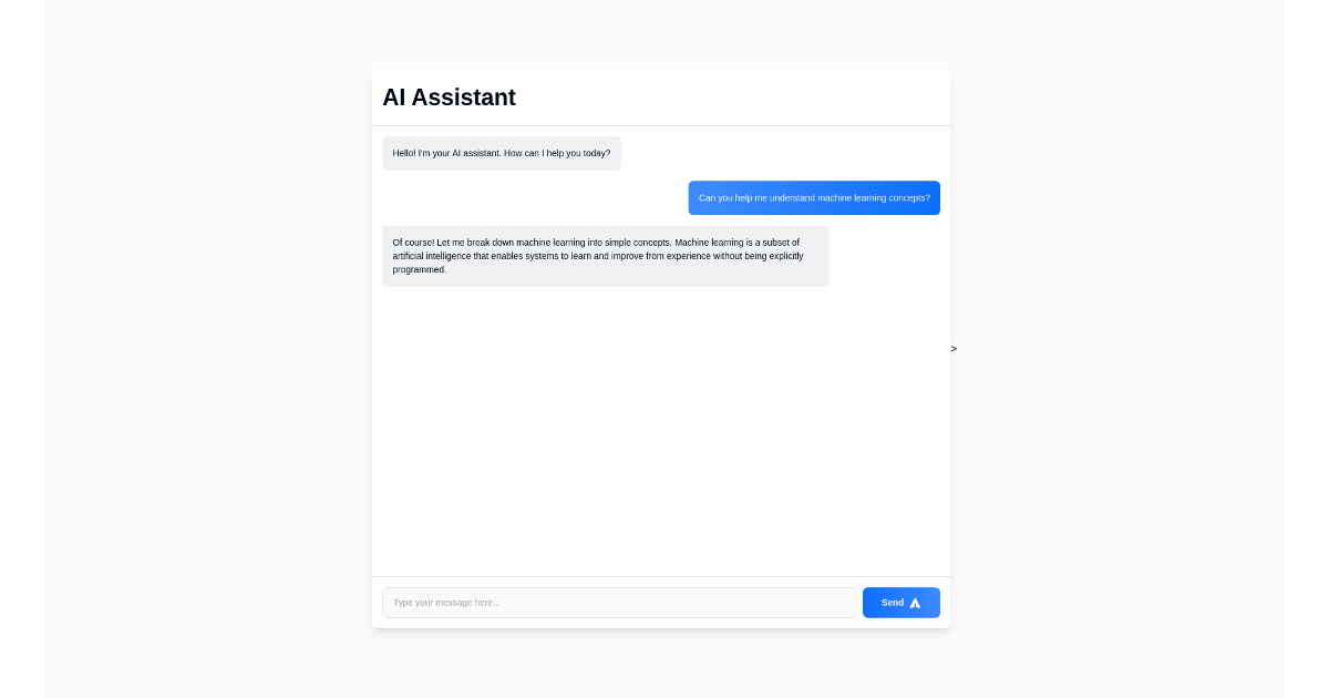 A I Chat Interface - Free Html, Tailwind Component