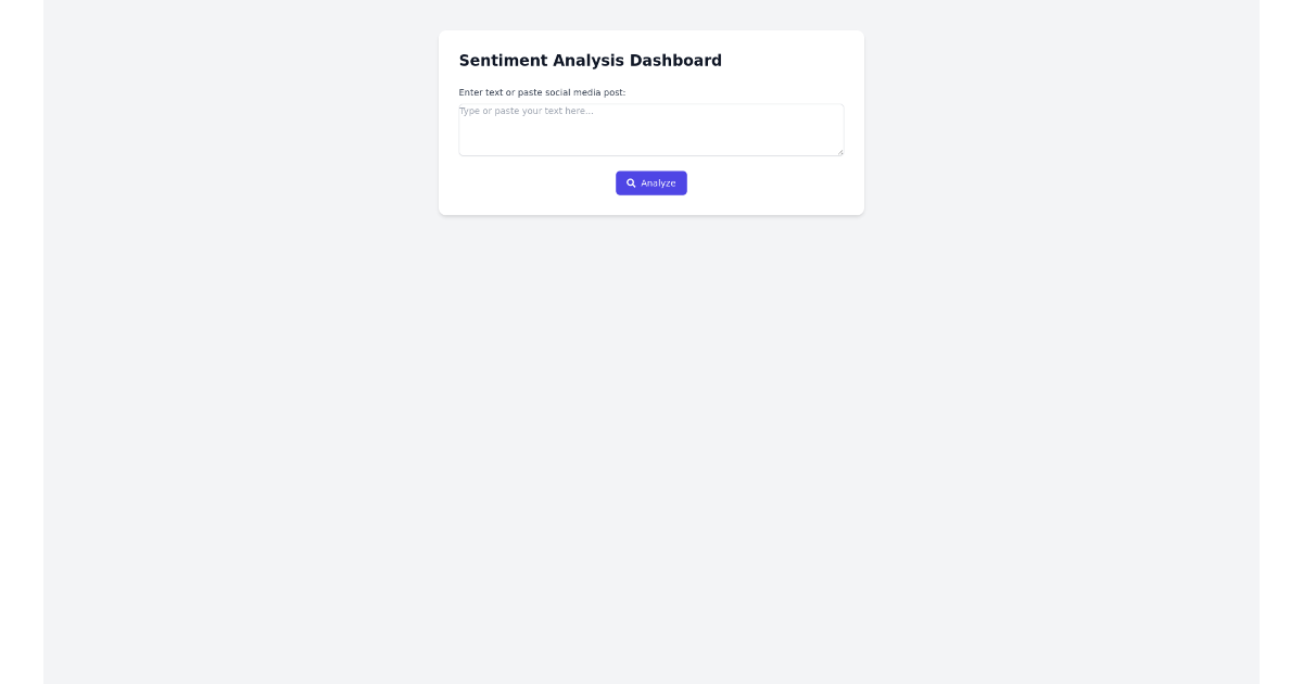 Sentiment Analysis Dashboard - Free React, Tailwind Component