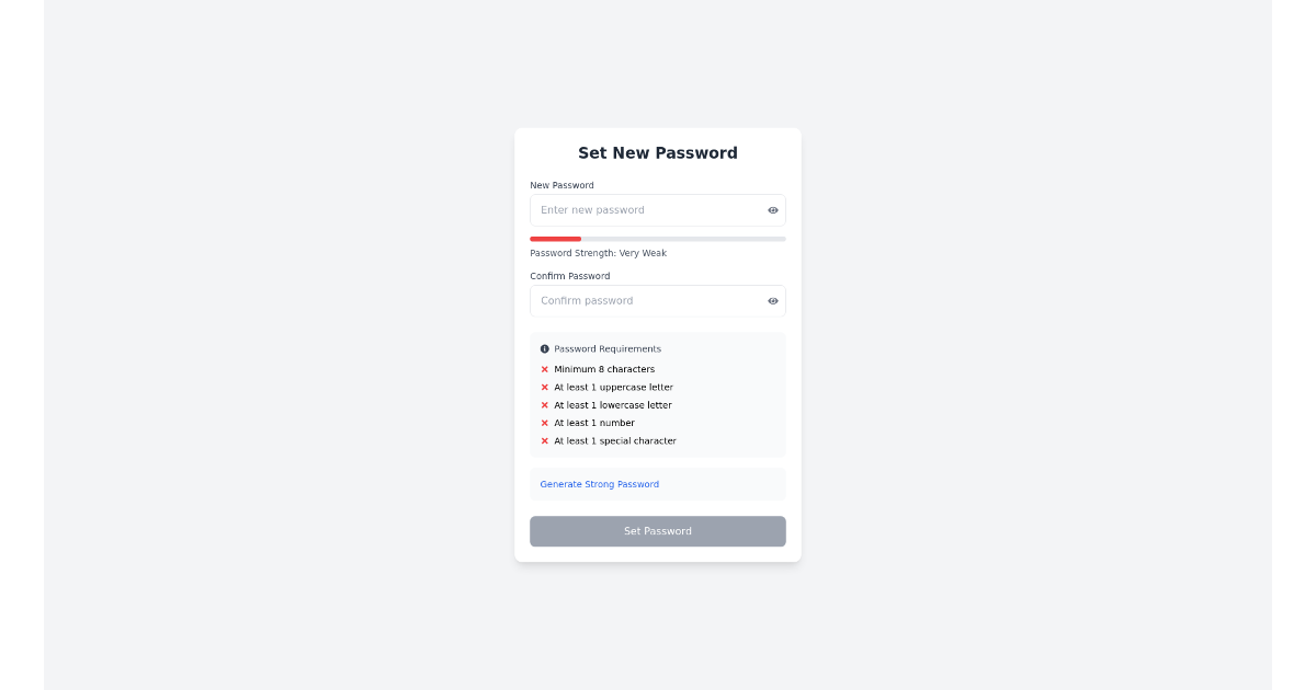 Set Password Component - Free React, Tailwind Component