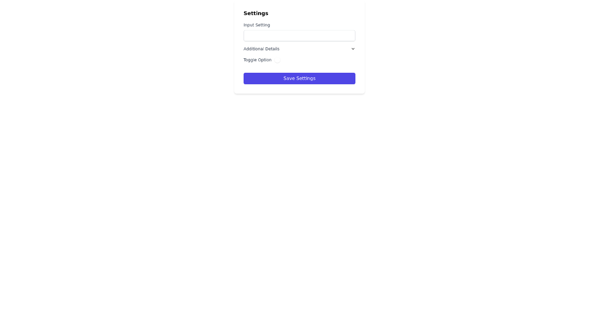 Settings Card - Free React, Tailwind Component