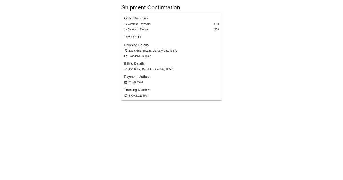 Order Summary Layout - Free React, Mui Component