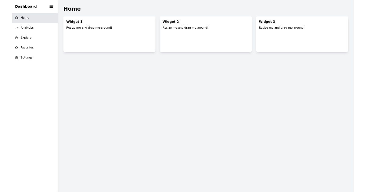 Sidebar Dashboard - Free React, Tailwind Component