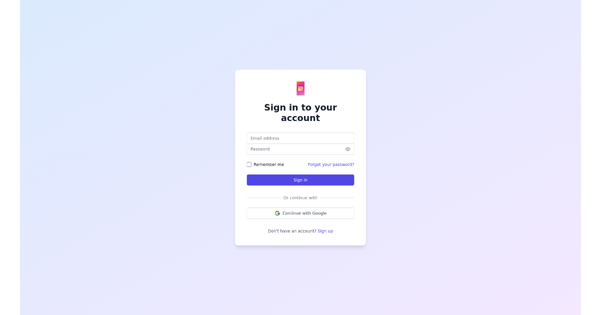 Auth Page - Free React, Tailwind Component