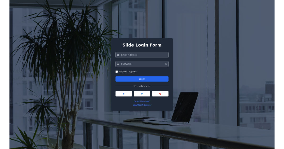 Slide Login Form - Free React, Tailwind Component