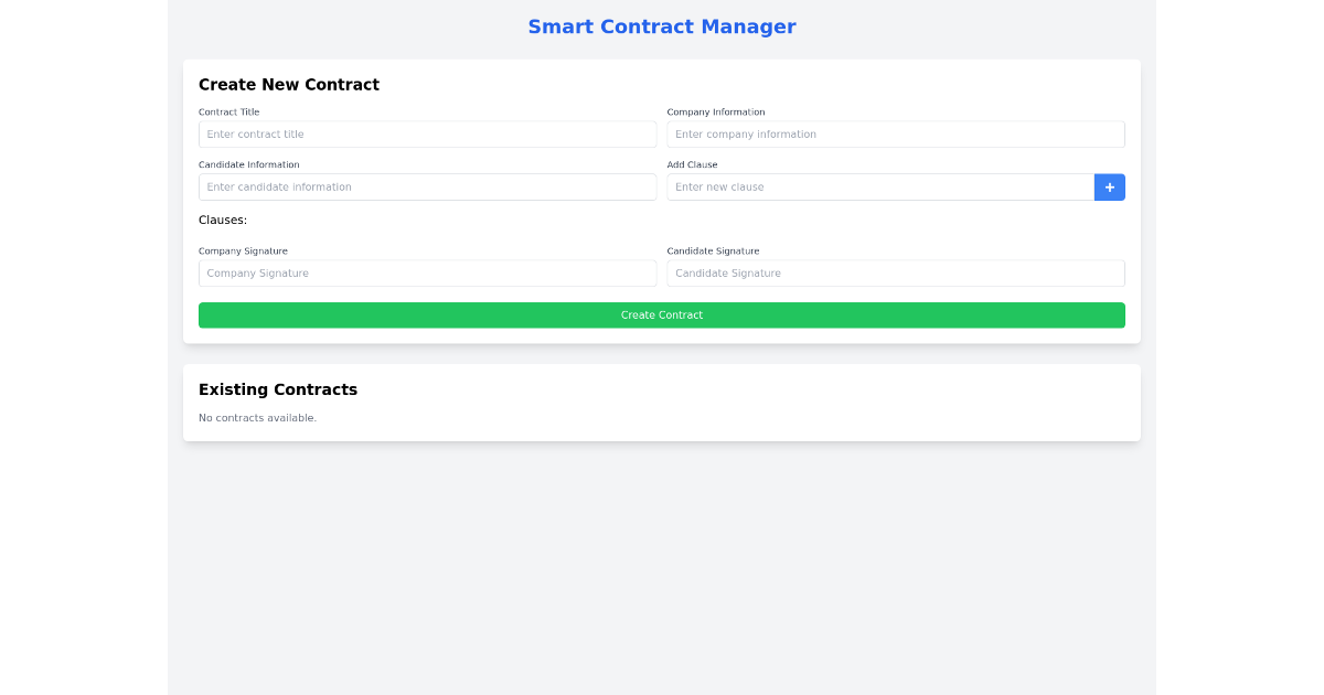 Smart Contract Manager - Free React, Tailwind Component
