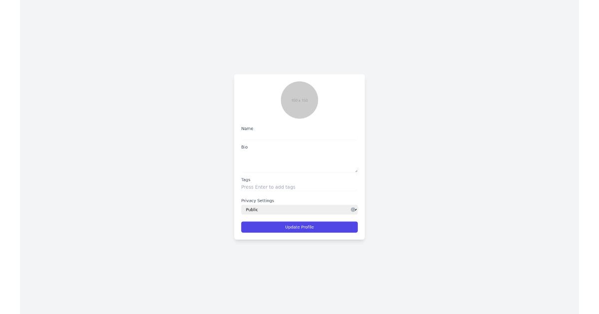 Social Media Profile Editor - Free React, Tailwind Component