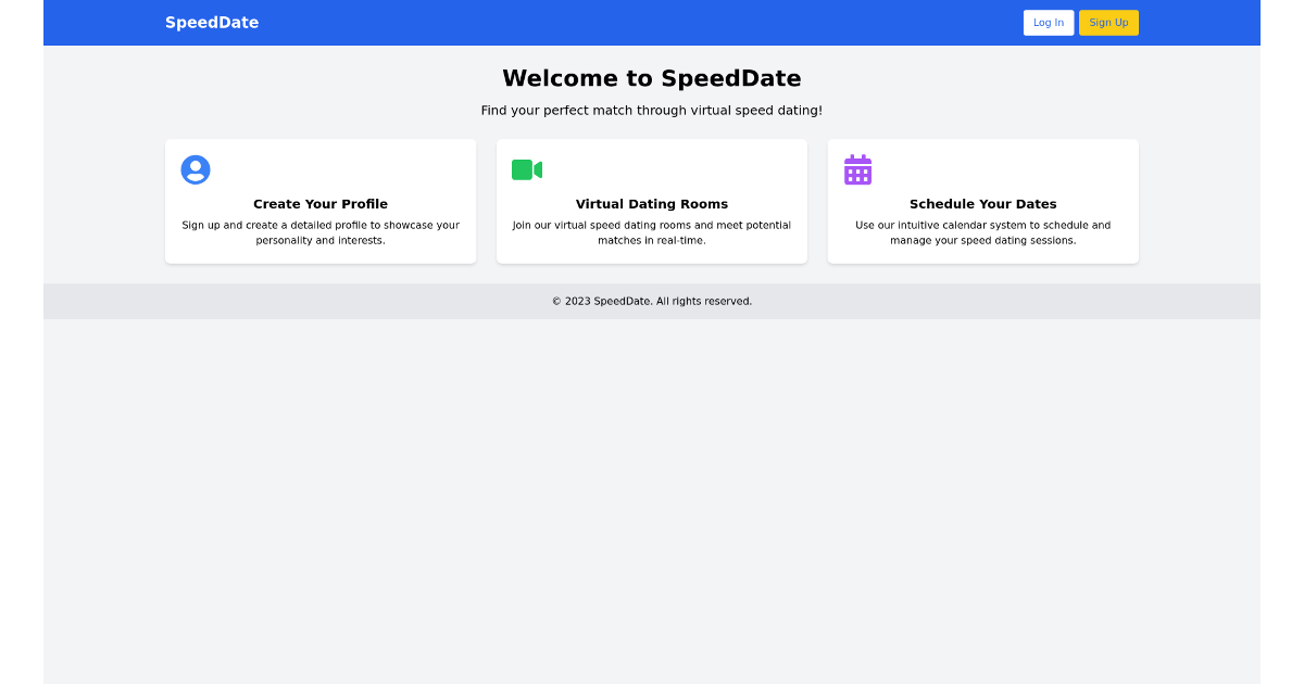 Speed Dating Website - Free React, Tailwind Component