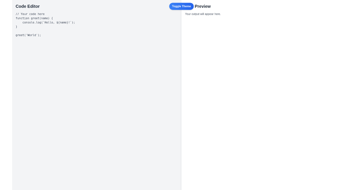 Split- Screen Editor - Free Html, Tailwind Component