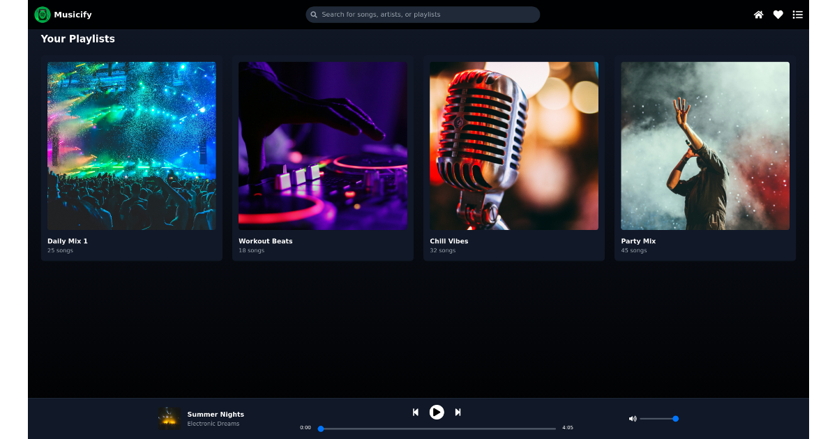 Spotify Clone - Free React, Tailwind Component