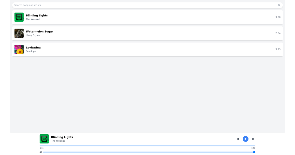 Music Player - Free React, Tailwind Component