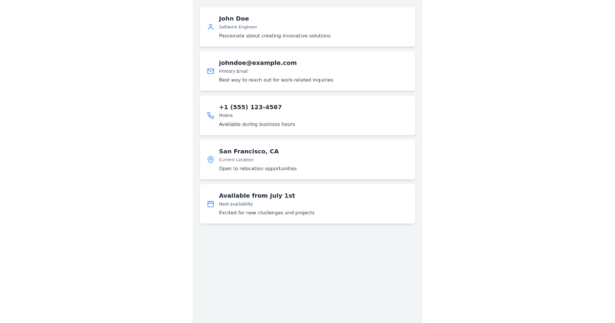 Stacked List - Free React, Tailwind Component