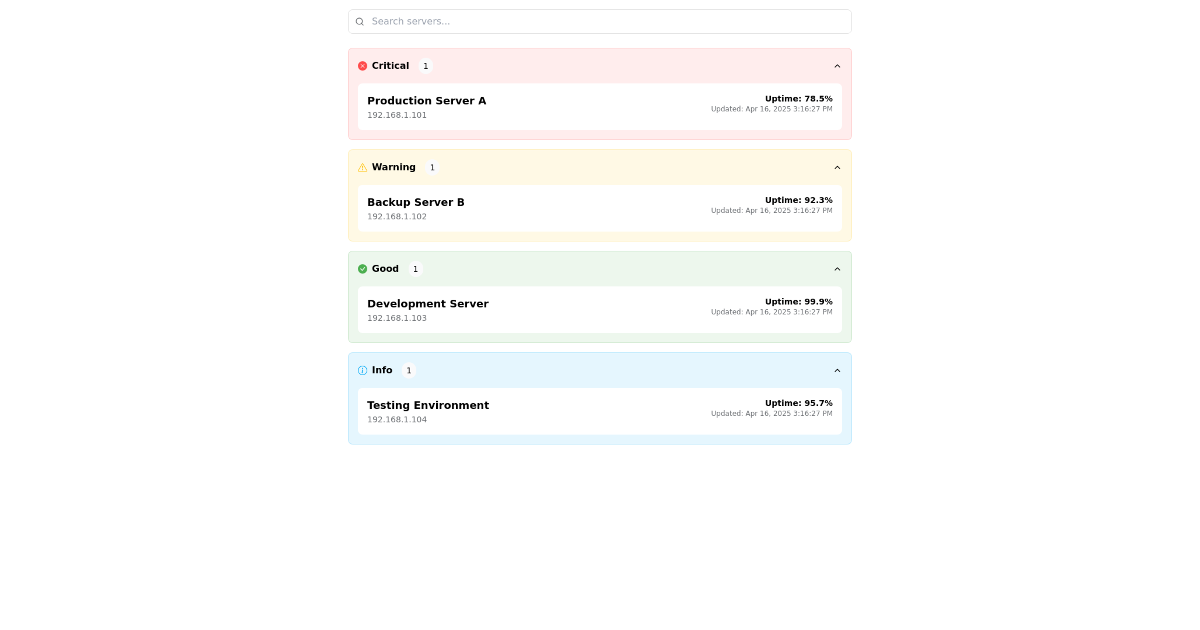 Mock Servers - Free React, Tailwind Component