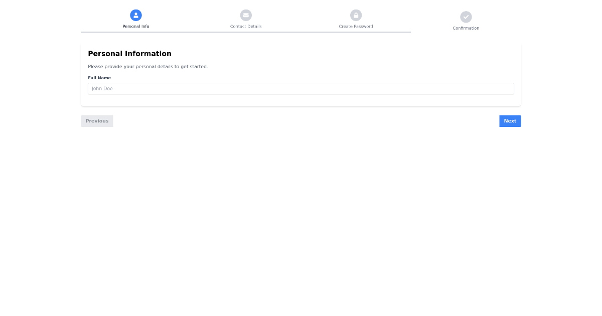 Stepper Component - Free React, Tailwind Component