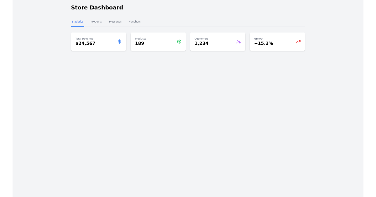 Store Owner Dashboard - Free React, Tailwind Component