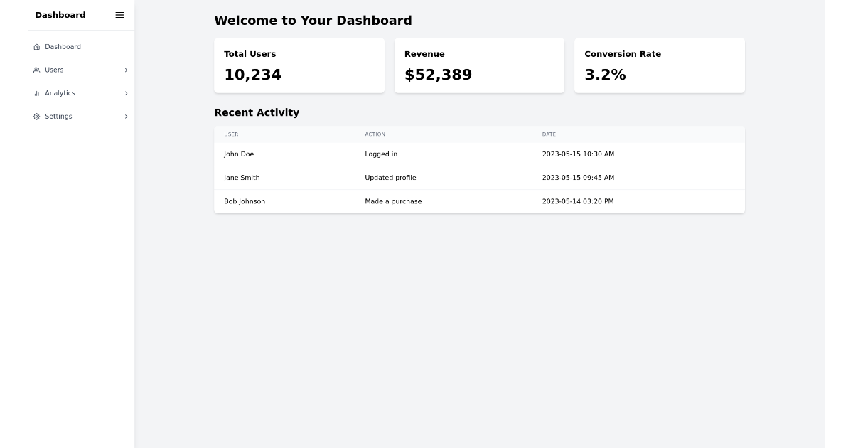 Sidebar - Free React, Tailwind Component