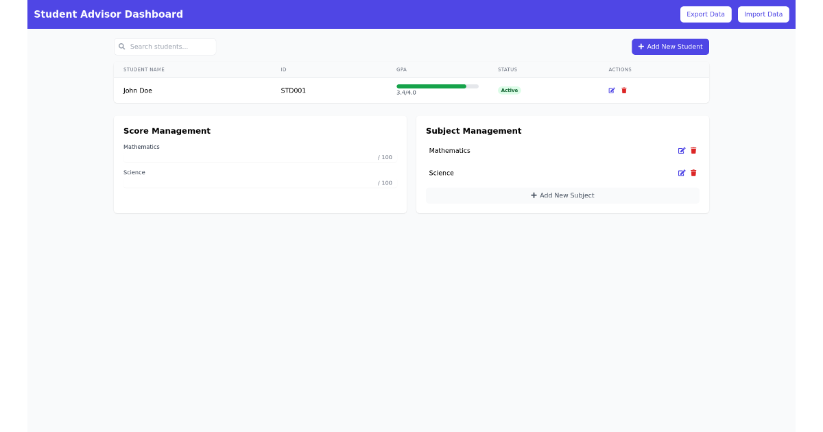 Student Advisor Dashboard - Free Html, Tailwind Component