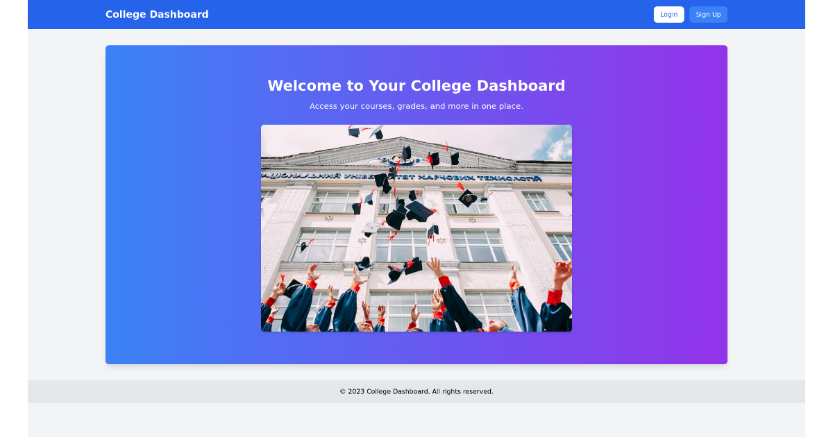 Student Home Page - Free Html, Tailwind Component